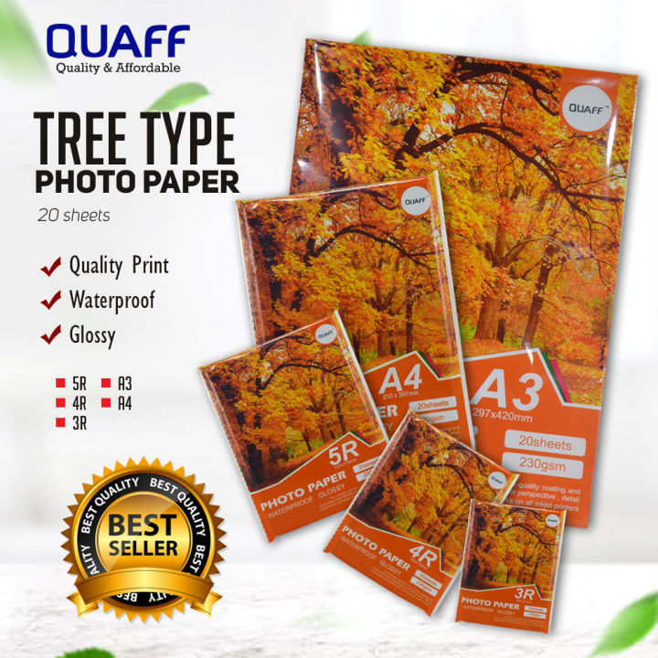 Quaff Tree Type Glossy Photo Paper 3R / 4R /5R /A3 Size 230Gsm ...
