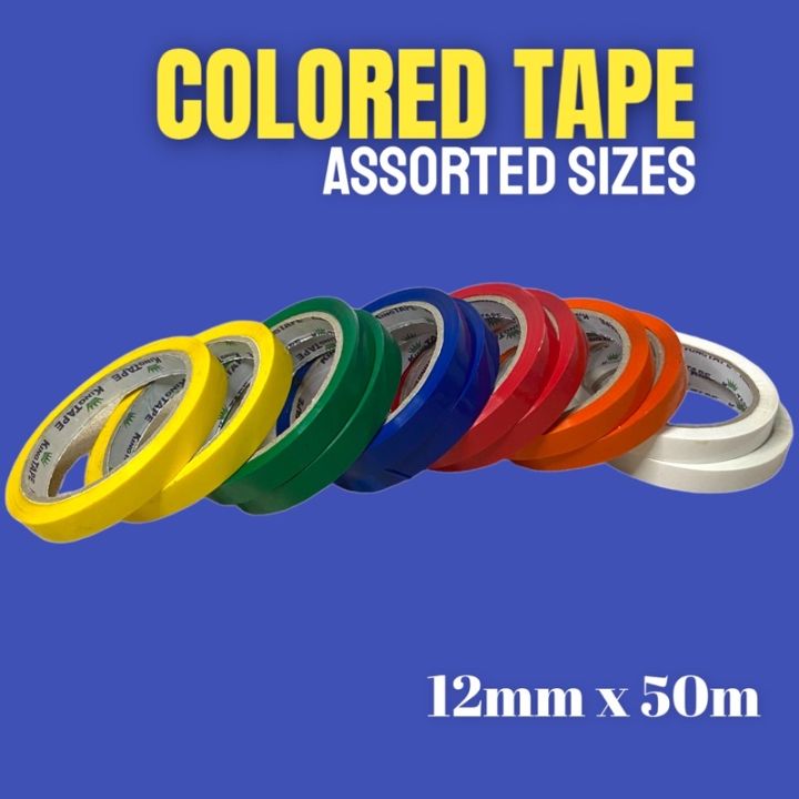 Colored Tape (1/2 x 50m )Assorted Colors available sold per Pc | Lazada PH
