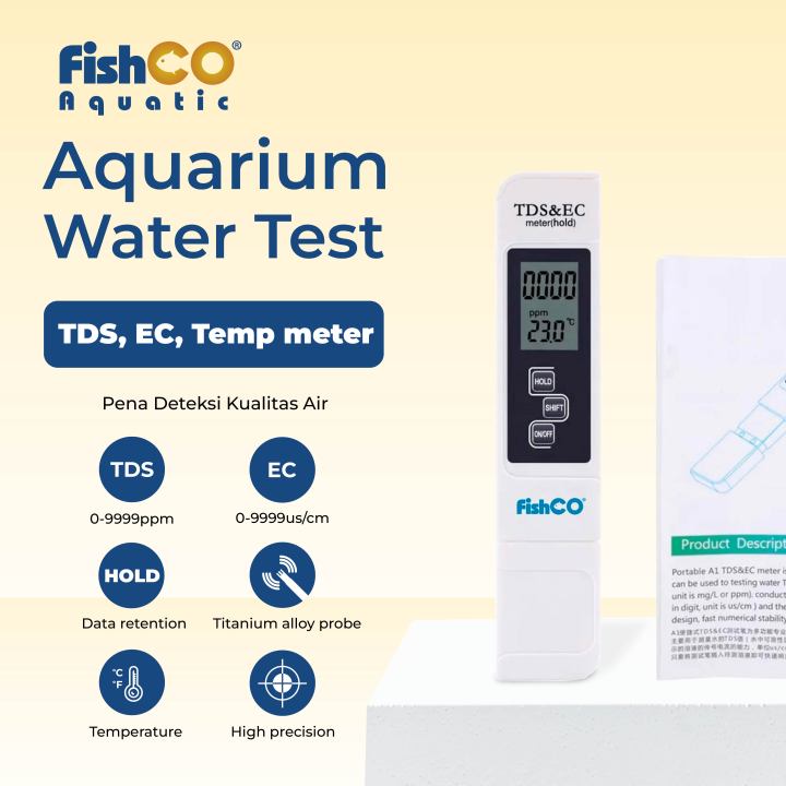 Fishco Alat Ukur Kualitas Air Water Test TDS, EC , Temp meter | Lazada ...