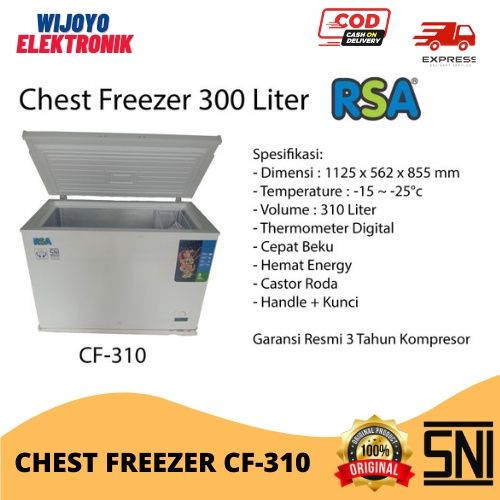 RSA CF 310 CHEST FREEZER BOX 300 L LEMARI PEMBEKU 300 LITER BY GEA ...