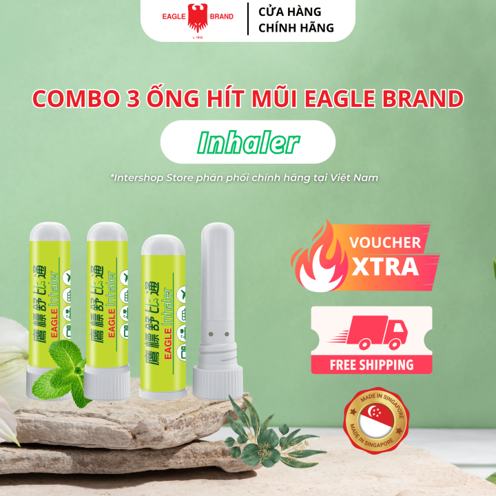 Combo 3 Ống hít thông mũi con Ó Eagle Inhaler giúp thông mũi, sảng ...