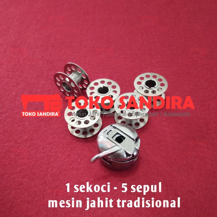 paket sekoci+5 sepul mesin jahit tradisional/alat jahit/kebutuhan ...