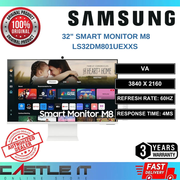 Samsung Smart Monitor M8 M80D 32" UHD 60Hz VA HDR USB-C HDMI White ...