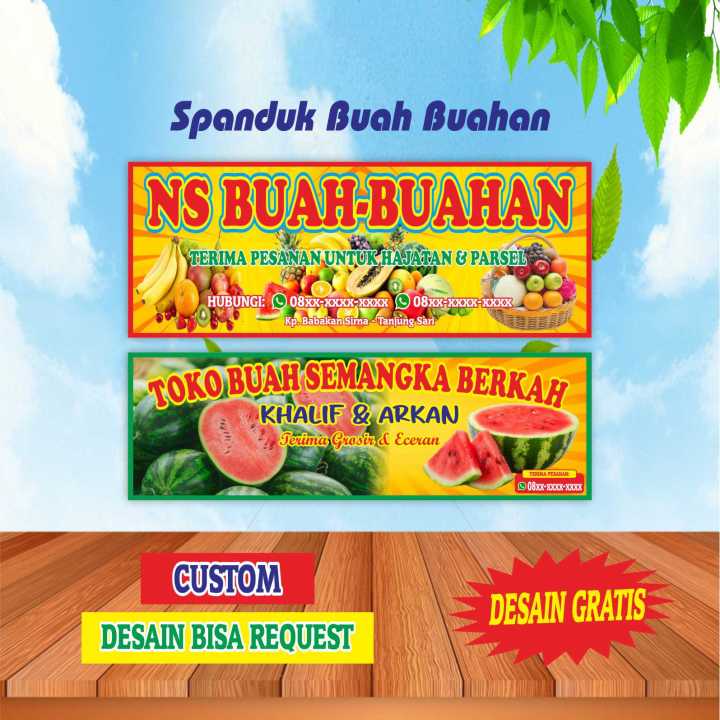 Banner Spanduk Toko Buah Buahan Bisa Request Desain | Lazada Indonesia