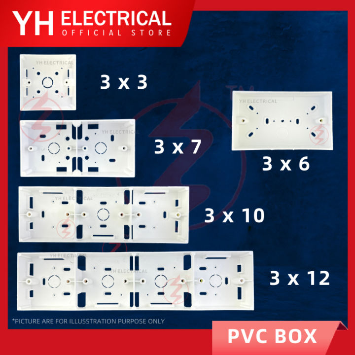PVC Box Surface Type Nut Box/ Electrical Box/ Base 3x3 / 3x7 / 3x10 ...