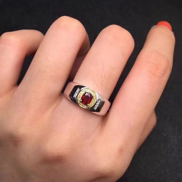 Luxury Ruby Sapphire Diamond Crystal Silver Gold Titanium Steel Men ...