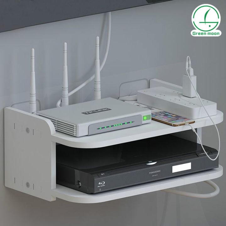 Green Moon living room TV wall set-top box rack router storage box wall ...