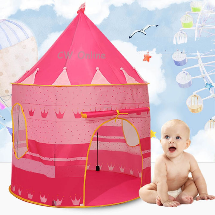 Portable Folding Kids Play Catle Tent Cubby House Toy toys gifts (Pink ...