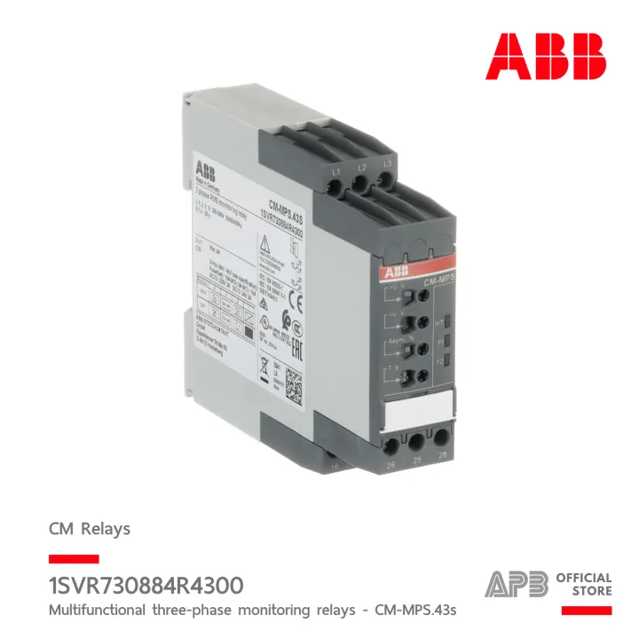 ABB รีเลย์ตรวจวัดแรงดัน CM-MPS.43S 2C/O 300-500VAC Three-phase ...