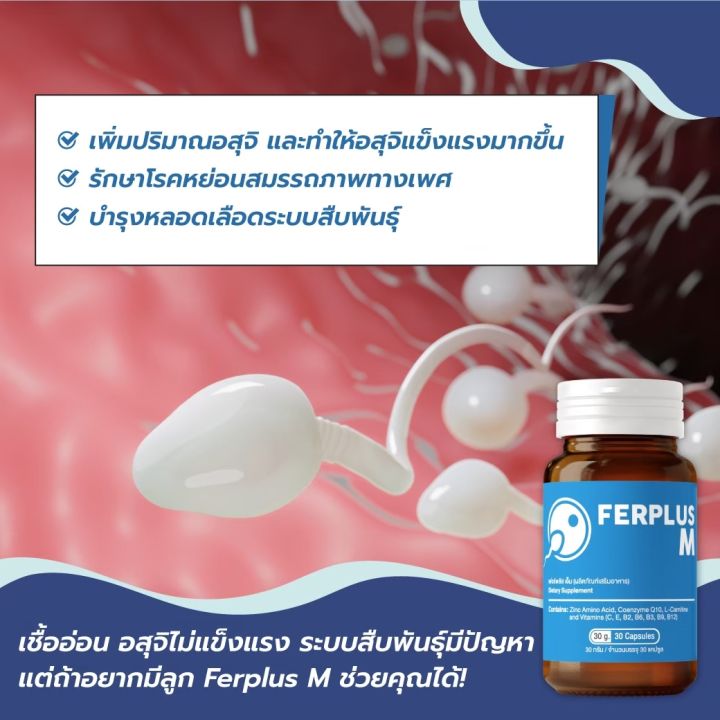 อาหารเสริมผู้ชายบำรุง Ferplus M เพิ่มอสุจิ เพิ่มโอกาสมีลูก สำหรับคนมีลูกยากอยากมีลูก | Lazada.co.th