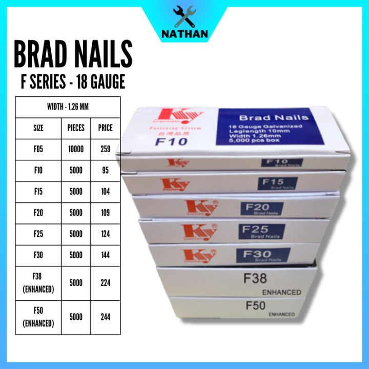 5000PCS Straight Brad Nails for Nail Gun F10 F15 F20 F25 F30 F35 F38 F40 F45 F50 Stapler Nailer ...