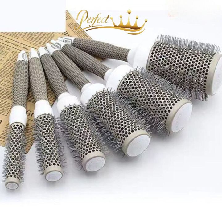 Nano Hair Brush Brush Ceramic Round Aluminum Ionic Curl Comb Salon ...