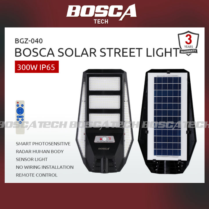 BOSCA Solar Street Light BGZ-040 300W IP65 3 YEARS WARRANTY Smart ...