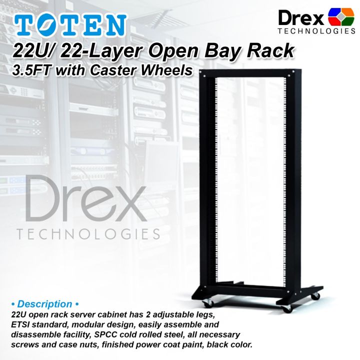 Toten 22U 22-Layer Open Bay Rack 3.5ft With Caster Wheels | Lazada PH