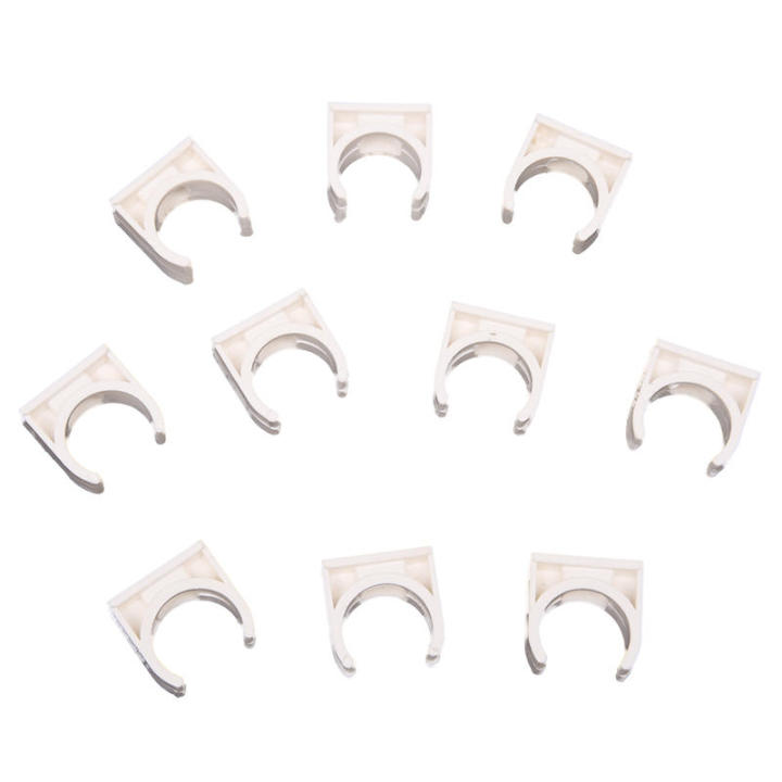 (MEFO) 10 Pcs 20mm Diameter White PVC Water Supply Pipe Clamps Clips ...