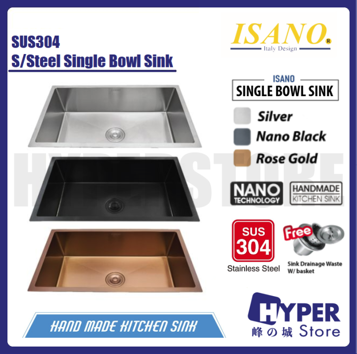 SUS304 Stainless Steel Single Bowl Sink / Handmade Kitchen Sink / Sinki ...