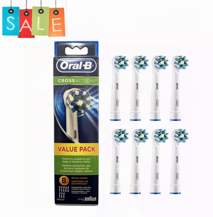 Oral-B Cross Action Value Pack Toothbrush Replacement Brush Heads（8 ...