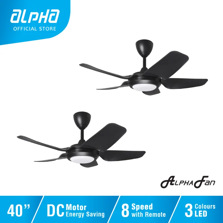 ALPHA AlphaFan - [Twin Pack] PRIMA LED 5B 40 Inch DC Motor Ceiling Fan ...