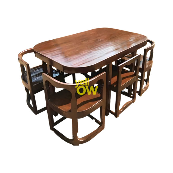 Meja Makan Viral Minimalis 4 Kursi Bahan Kayu Jati | Lazada Indonesia