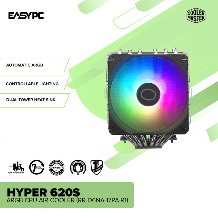 EasyPC | Coolermaster Hyper 620S ARGB CPU Air Cooler (RR-D6NA-17PA-R1) PC Heatsinks CPU Fan ...
