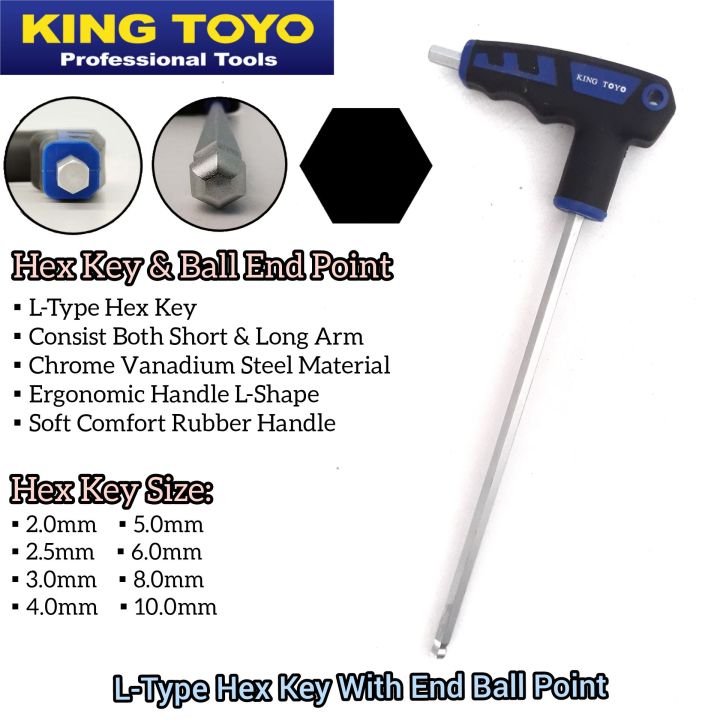 King Toyo L-Type Hexagon Allen Key With End Ball Point For Automotive ...