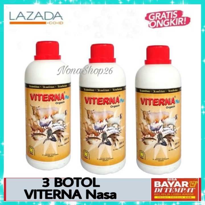 viterna plus isi 3 botol 500ml -vitamin ternak nasa -vitamin sapi ...