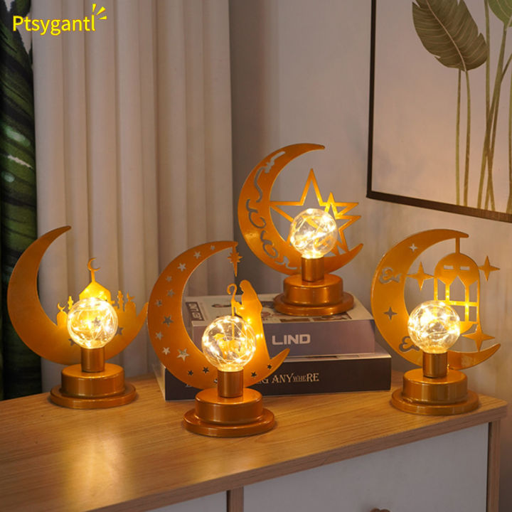 Ptsygantl Crescent Moon Lamp, Night Light With Built-in LED String ...