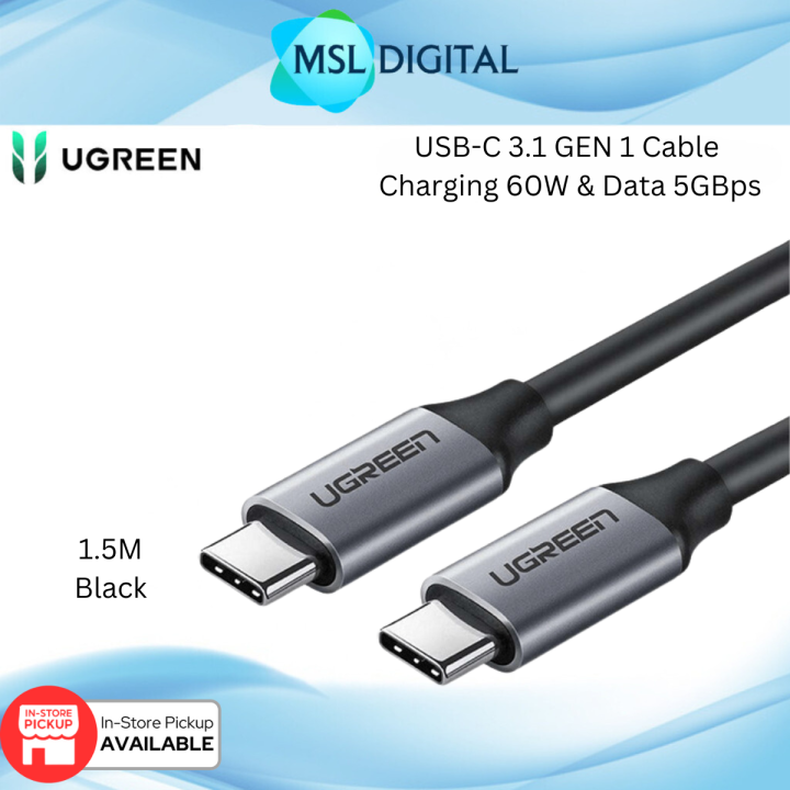 UGREEN USB-C 3.1 GEN 1 Cable Charging 60W & Data 5GBPS (1.5M) | Lazada