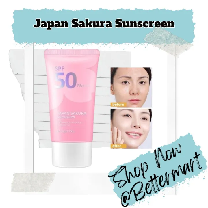 LAIKOU JAPAN Sakura Sunscreen Whitening SPF 50 PA+++ UV Protector 50g | Lazada PH