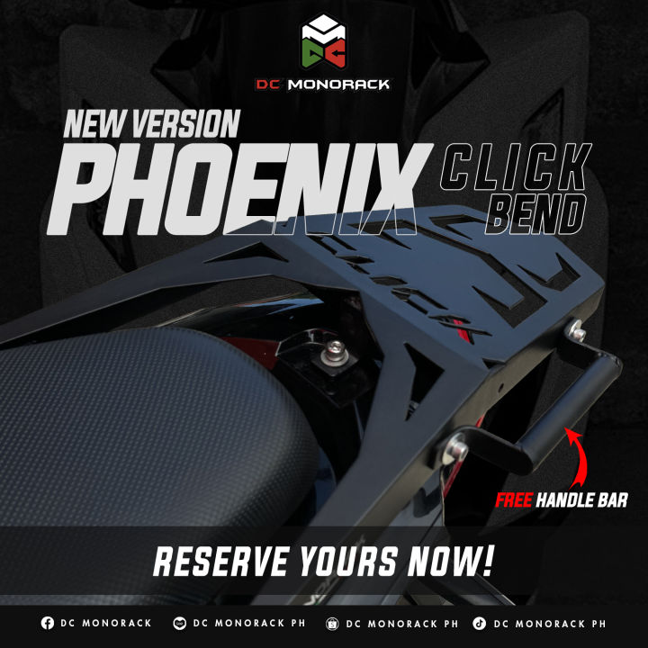 PHOENIX VERSION FOR AEROX V1/V2 - NMAX V1/V2 - CLICK 125/150/160 ORIGINAL DC MONORACK TOPBOX ...