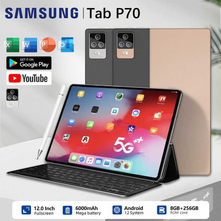 Samsungแท็บเล็ตP70 PRO 12นิ้วAndroid 12.0 12GB RAM 512GB ROM Dual SIM ...