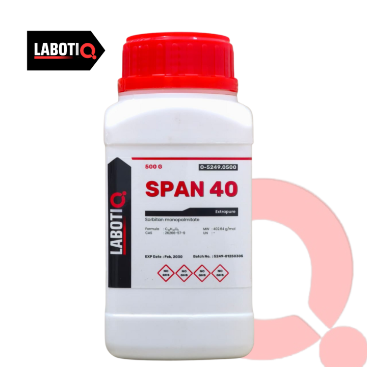 SPAN 40 (Sorbitan Monopalmitate) Extrapure, 500 g | LABOTIQ | LABINDO ...