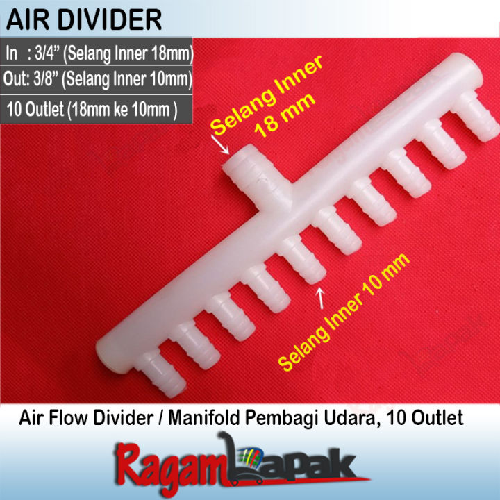 Air Flow Divider / Manifold Pembagi Udara 10 Outlet 3/4" ke 3/8 ...