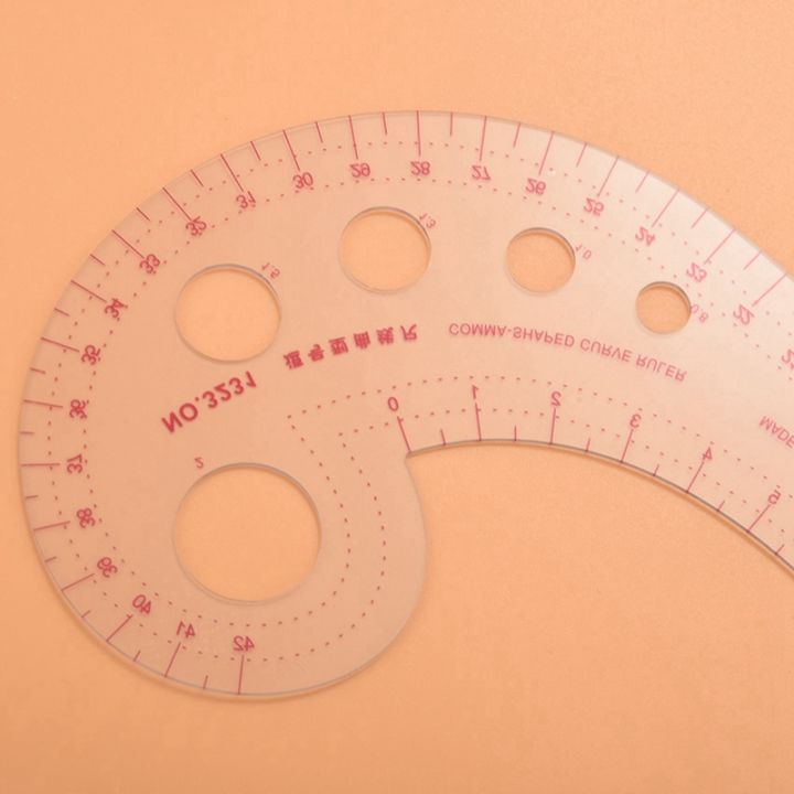 11.8" Long Comma Shaped Plastic Transparent French Curve Ruler Spline ...