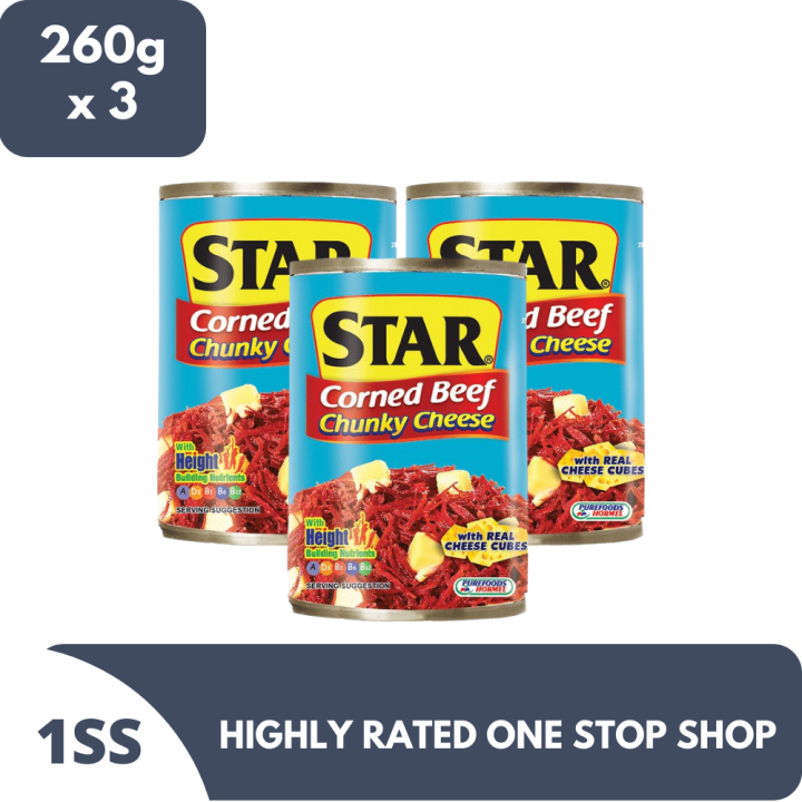 Star Corned Beef Chunky Cheese 260g x 3 | Lazada PH