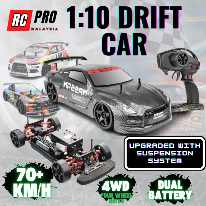 1:10 Rc Drift Car New Upgrade Chassis 4WD 70KM/H RC Shock Absorber Anti ...