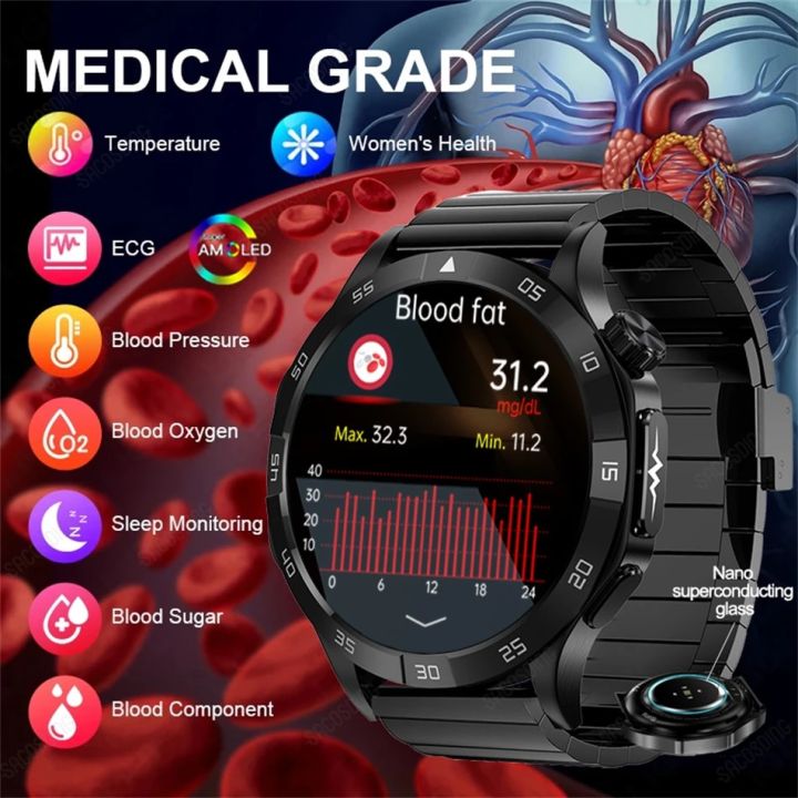 Blood Sugar Smart Watch Blood Lipid Uric Acid Health Monitor Sport ...