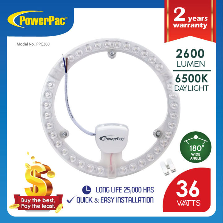 PowerPac LED Ceiling Lamp, Ceiling Light, Round Light 36Watts (PPC360 ...