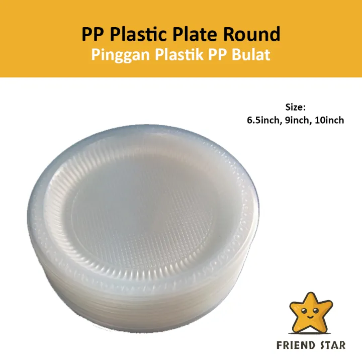 Pinggan Plastik [50PCS] Disposable PP Plastic Round Plate / @Round ...