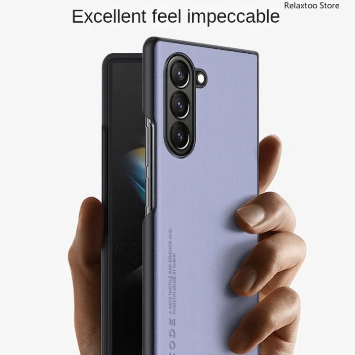 Cho Samsung Galaxy Z fold5 fold4 gấp zfold 5 4 5g 2023 vỏ điện thoại zfold5 Đồng bằng da Ốp da ...