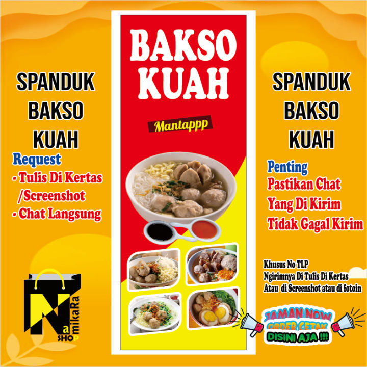 banner backdrop spanduk bakso terbaru bisa custom ukuran 160x60 cm ...