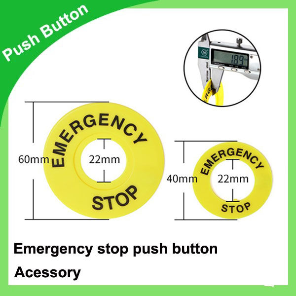ป้าย Emergency Switch อีเมอเจนซี่ 22มิล เนมเพลท ฉุกเฉิน Emergency stop ...