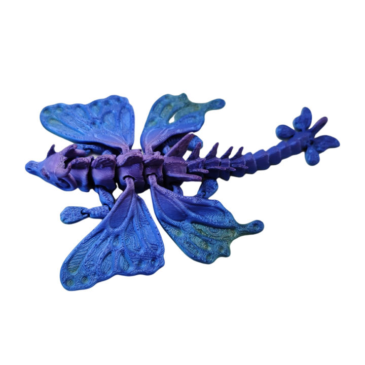 3D Printed Flying Dragon Figurine Butterfly Wings Dragon Figure Movable ...