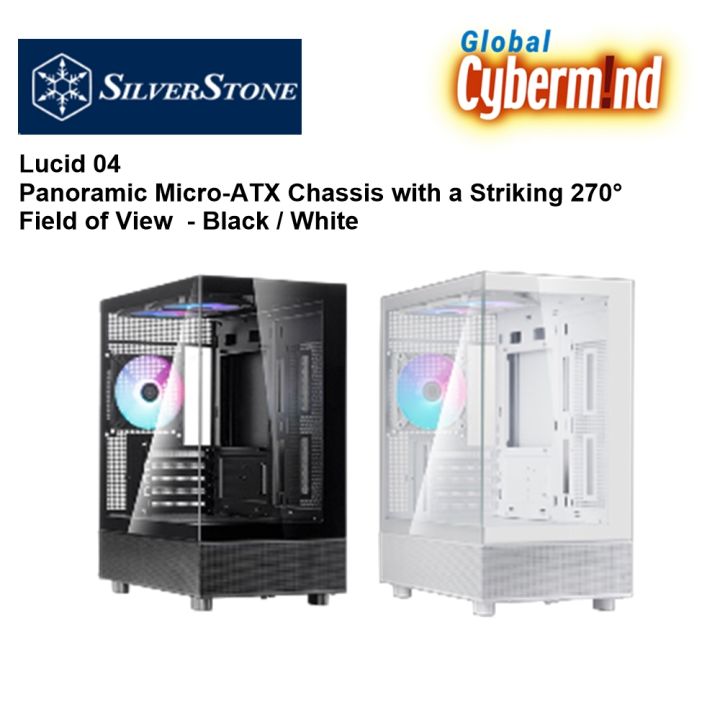 Silverstone Lucid 04 / LD04 /LD-04 MATX / ITX Compactible Case - Lucid 04 Panoramic Micro-ATX ...