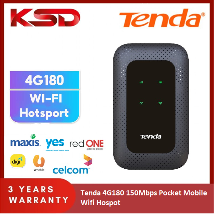 Tenda 4G180 4G LTE Advanced Portable Wireless WiFi Modem Router MiFi Webe YES UniFi Mobile. 3 ...