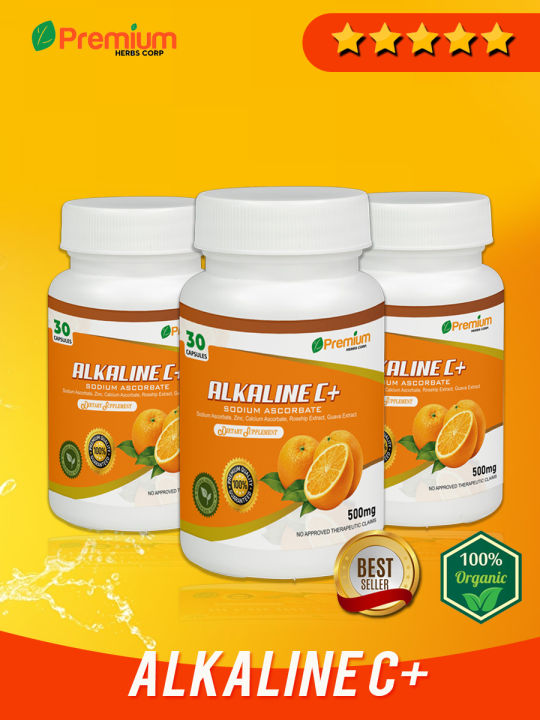 Premium Alkaline C (30 Capsules) Vitamin C Active Sodium Ascorbate ...