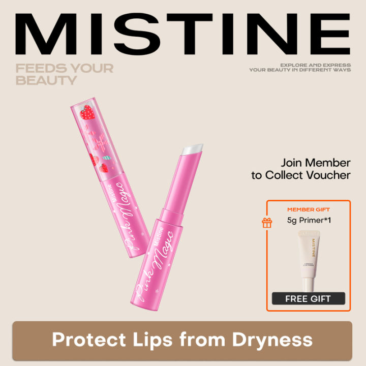 Mistine Pink Strawberry Temperature Color Changing Lip Balm Lipstick ...