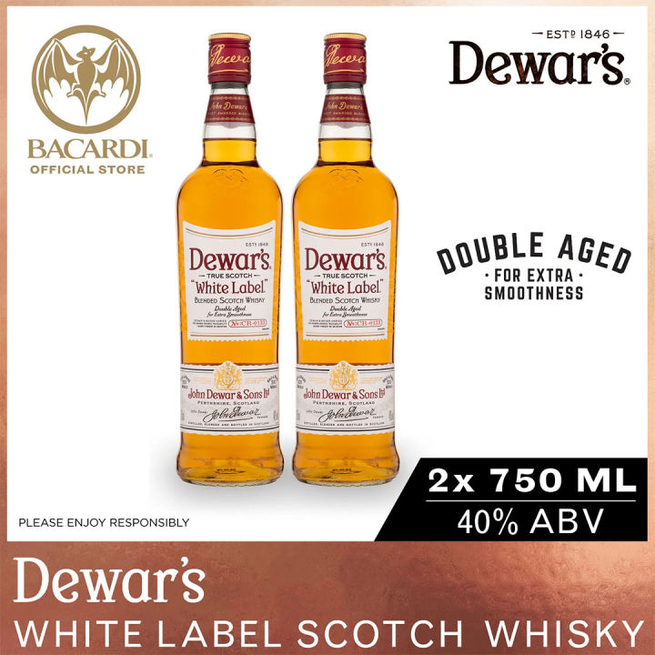 [Bundle of 2] Dewar's White Label Blended Scotch Whisky - 750ml / 75cl ...