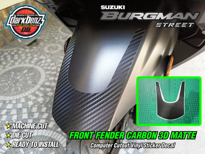 Suzuki Burgman Street & EX New black 3D quality matte carbon fiber ...