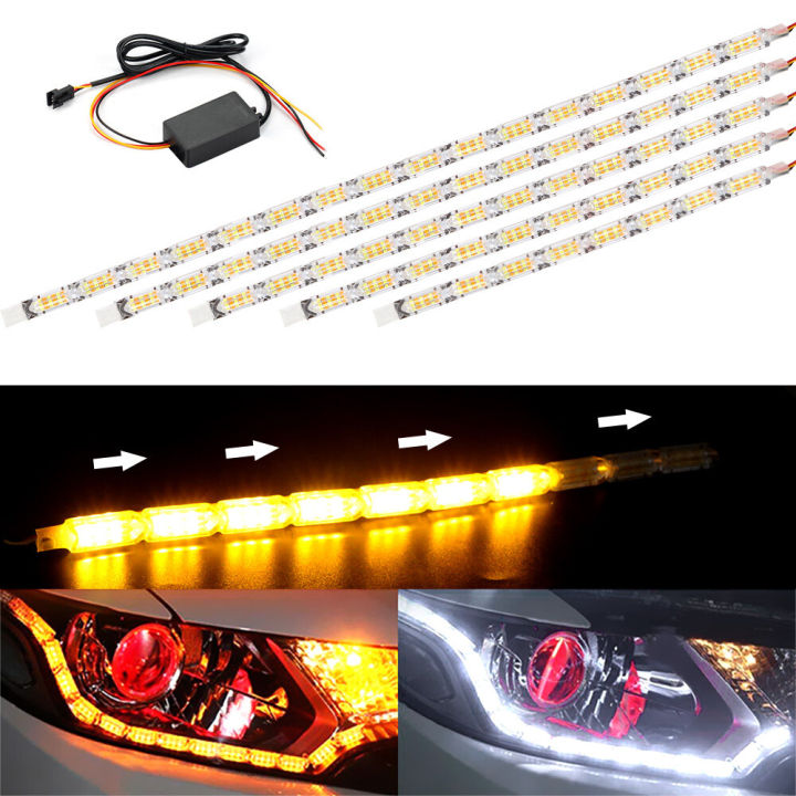 Flexible Crystal Angel Tears LED Strip Light With Turn Signal DRL ...